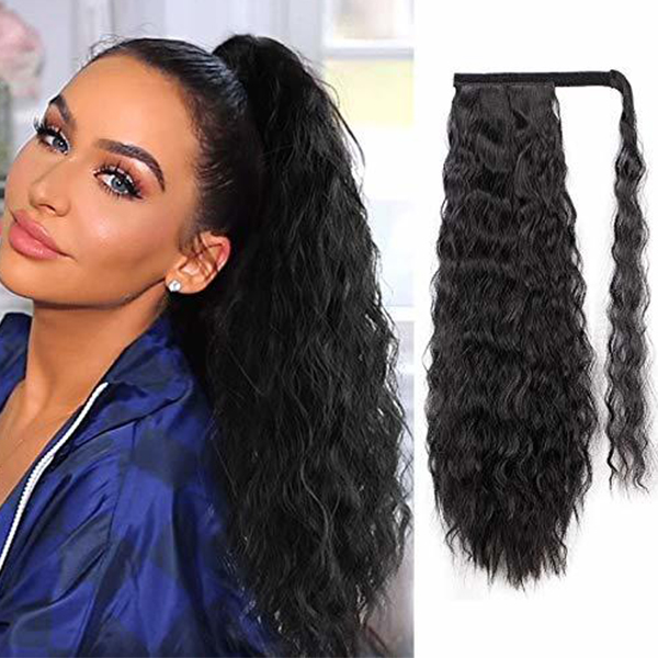 Long Fluffy Curly Ponytail Hair Extensions Wrapped Ponytail Synthetic ...