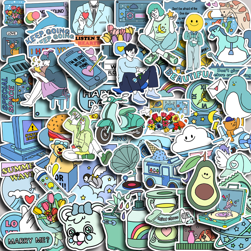 72pcs Ins Stickers Diy Computer Washi Scrapbooking Stickers Student ...