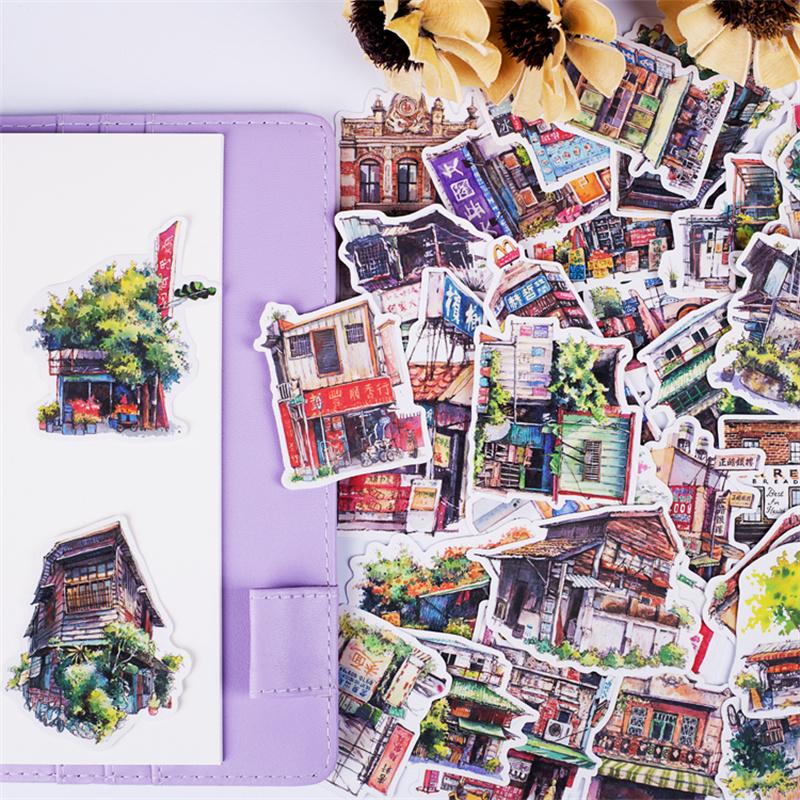 41sheets Taiwan Architecture Stickers Diy Computer Washi Scrapbooking ...