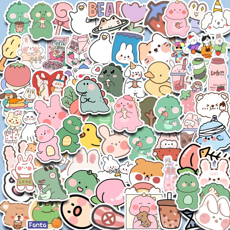 90pcs Cute Hami Melon Bear Stickers Diy Computer Washi Scrapbooking ...