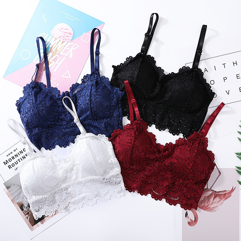 No Steel Ring Bra Slimmer Look Small Breasts Gather Lace Beautiful Back ...