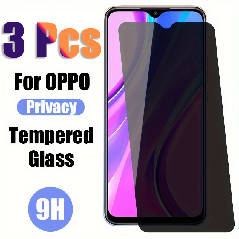 [3 Pcs] Anti-Spy Privacy Tempered Glass for OPPO A5S A12 A3S A15 A16 Reno 4 5 8 A92 A52 A72 A33 ...