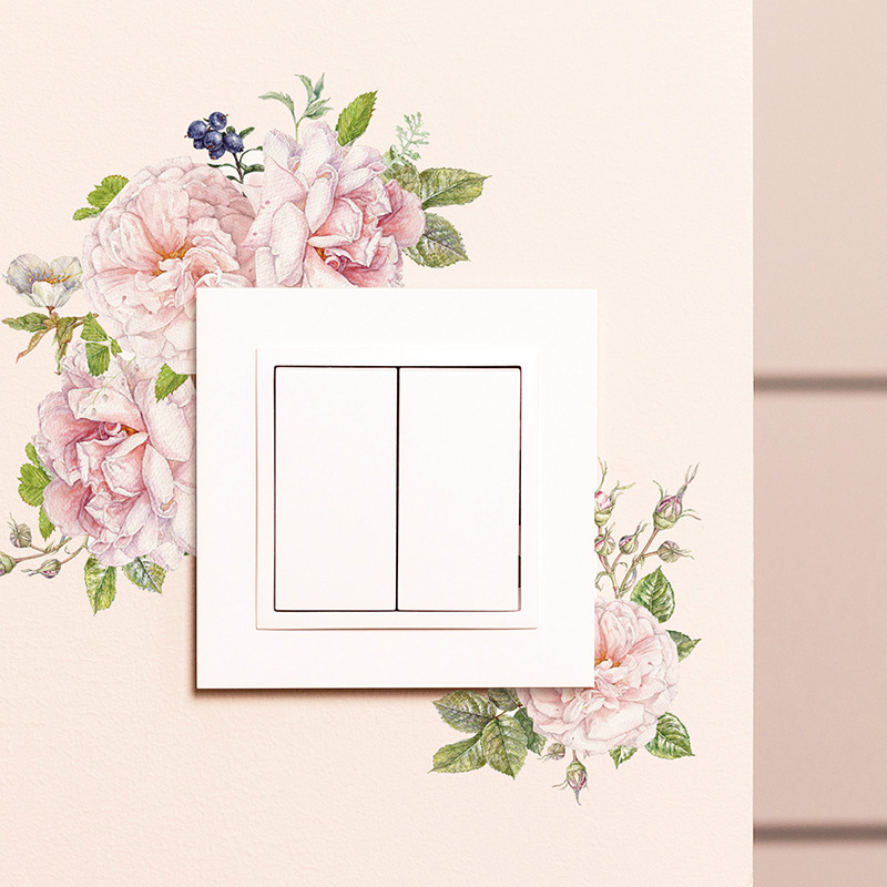 Switch Stickers Flowers Green Plants Leaves Unique Socket ...