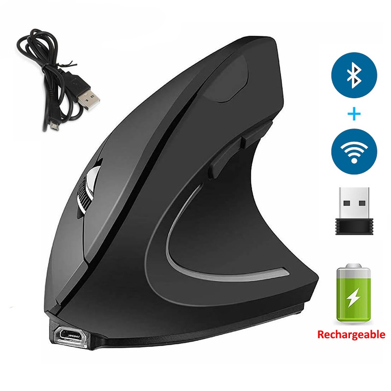 Bluetooth Vertical Ergonomic Gaming Mouse Wireless Rechargeable Gamer ...