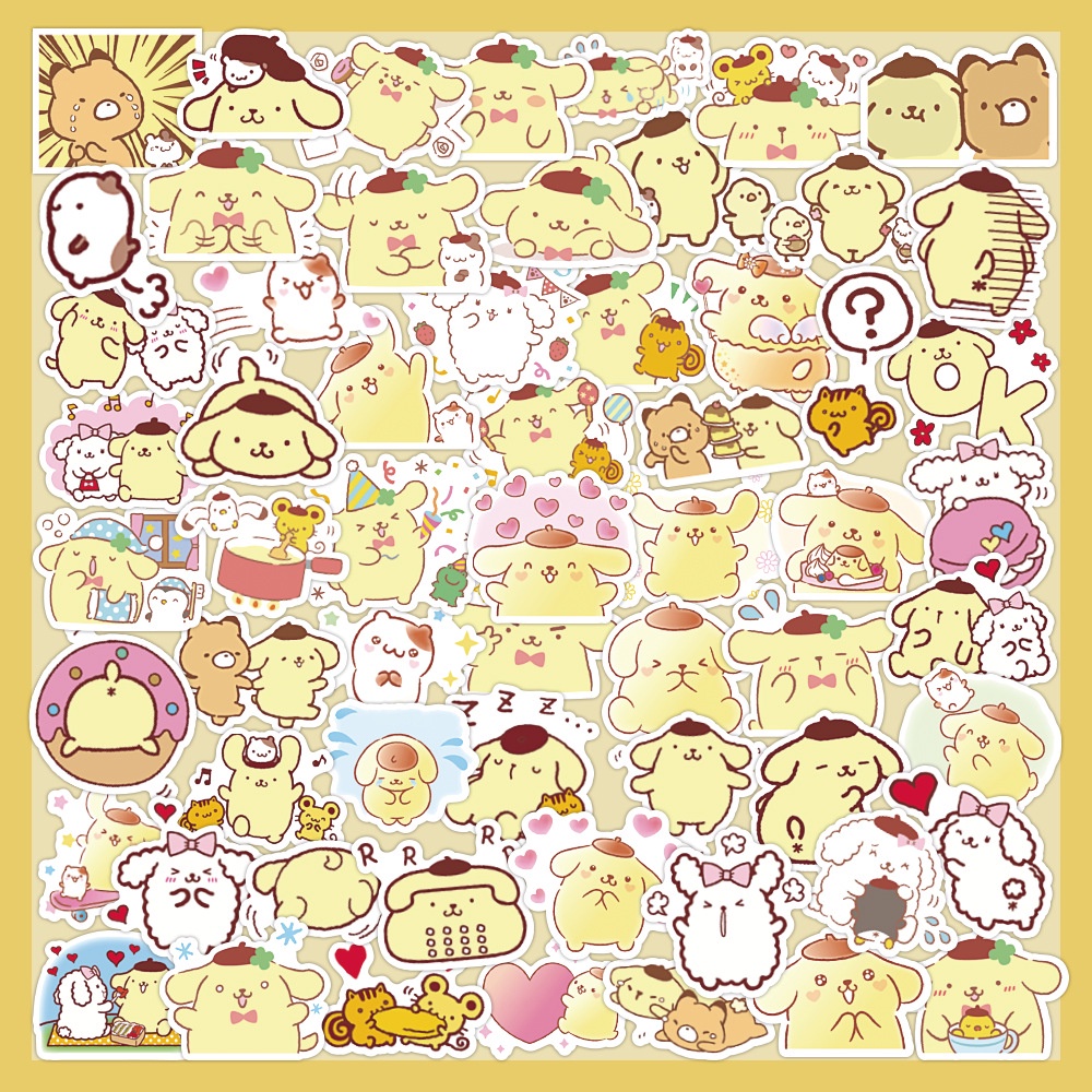 120/60PCS Pompom Purin Cute Cartoon Stickers For Notebook Helmet Decal ...