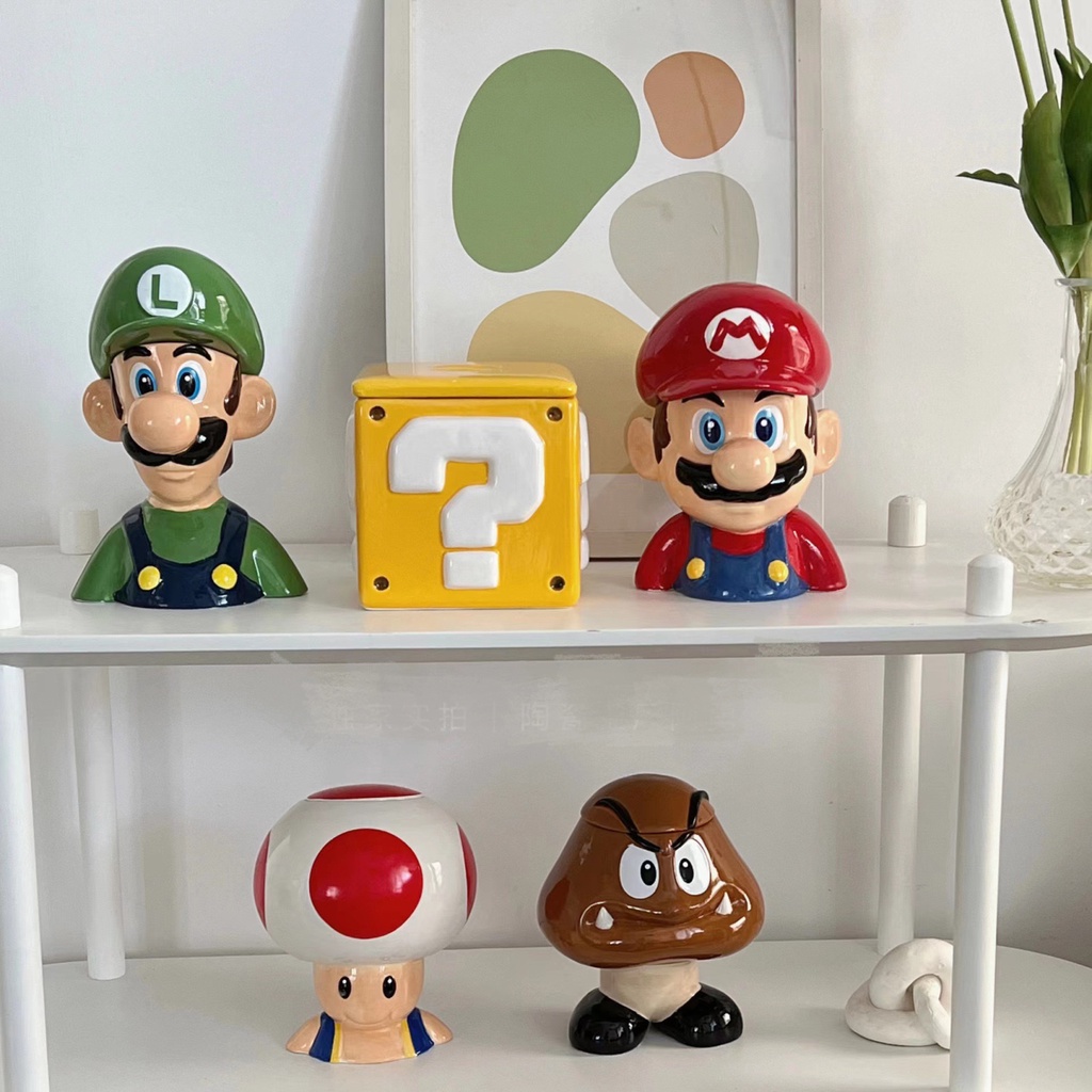 Yixi Cartoon Storage Tank Mario Ornaments Storage Box Question Mark Box ...