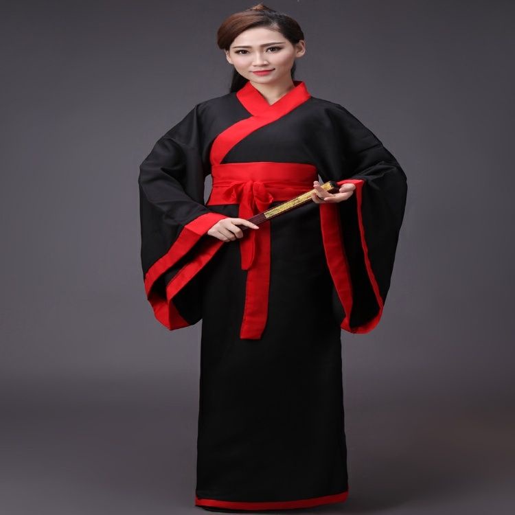 Hanfu Men's Quzhu Scholar Men's Black Hanfu Straight Deep Clothes Huafu ...