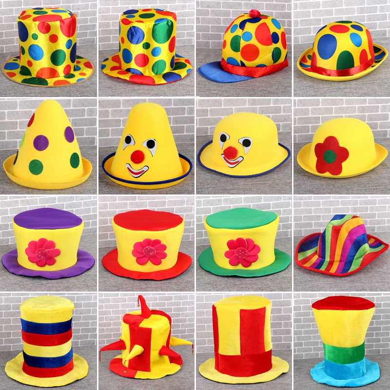 Halloween Clown Hat Accessories Props Funny Children Show Headgear ...