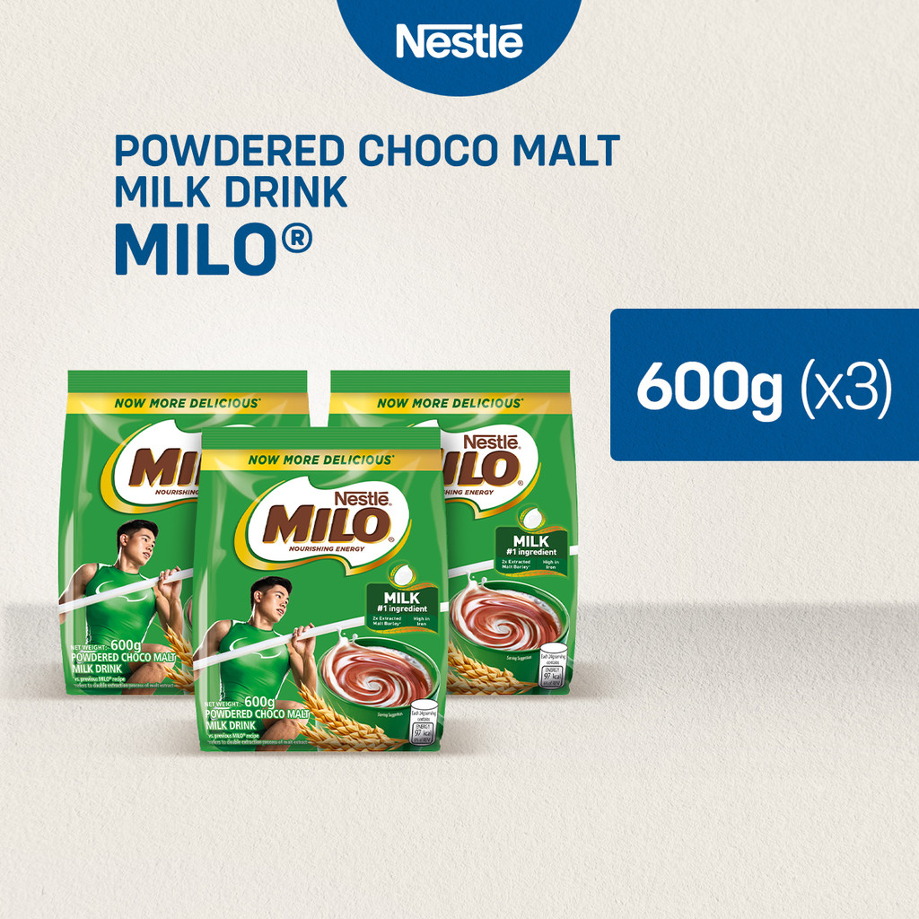 Milo Powdered Choco Malt Milk Drink 600g - Pack of 3 | Shopee Philippines
