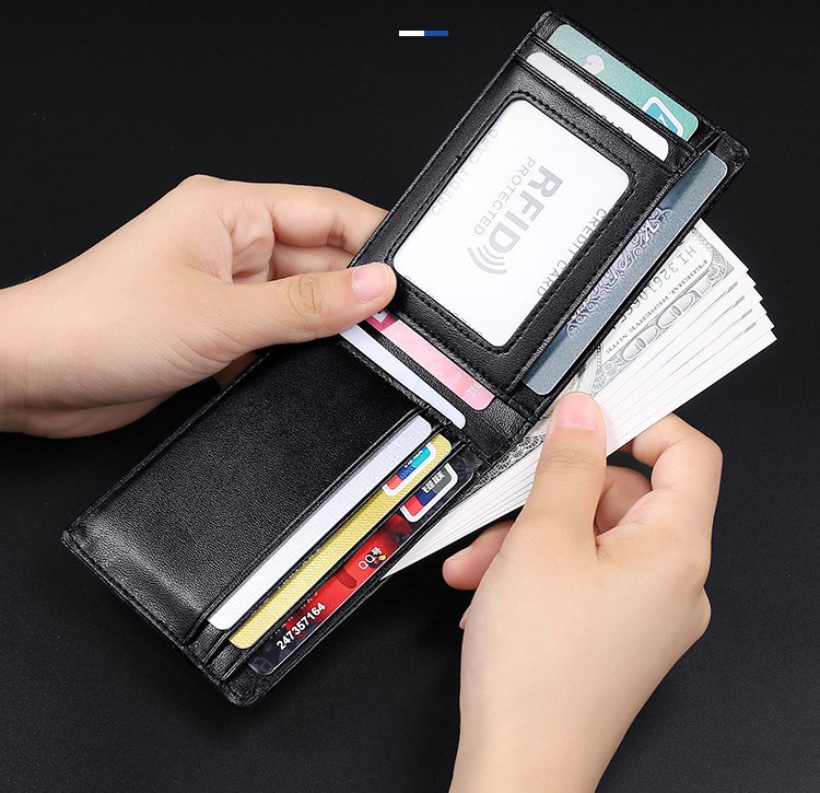 RFID Blocking Men Wallets Leather Ultra Thin Mini Wallet for Men ...