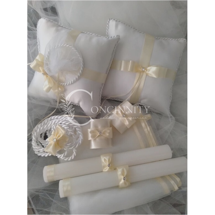 Classic Bow Wedding Essentials / Accessories Set (Pillow Aras Rings ...