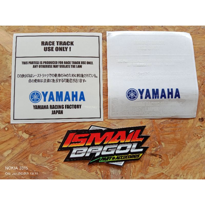 Yamaha WARNING YAMAHA RACE TRACK USE ONLY JAPAN WARNING STICKER ...