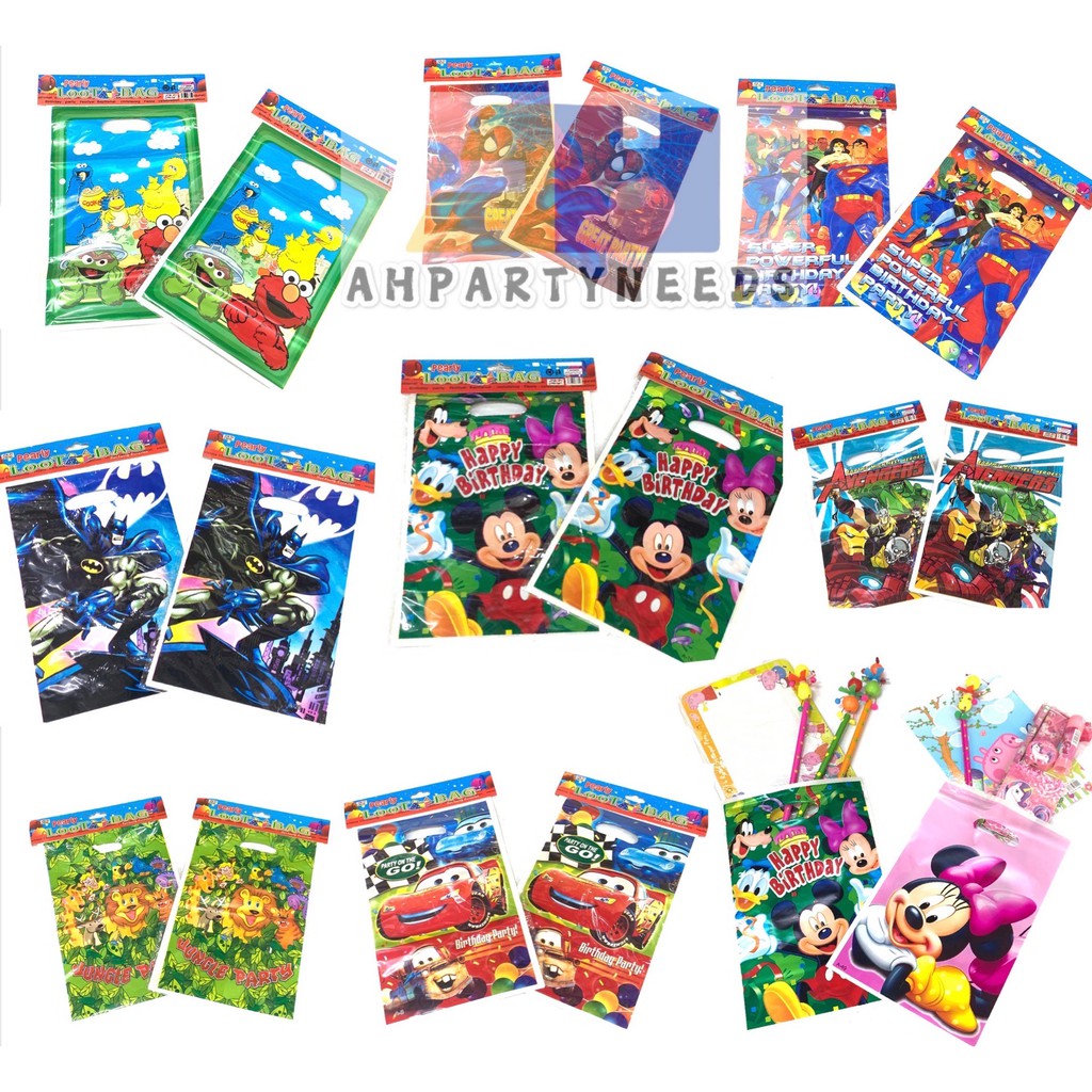 10Pcs/Pack Loot Bag Birthday Boy Character Party Supplies Gift Bag ...