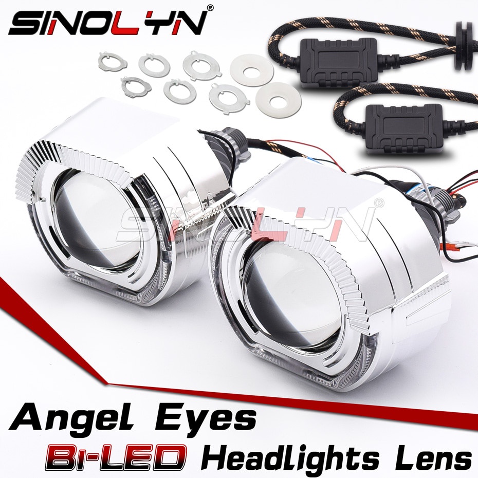 Sinolyn Bi LED Projector Angel Eyes For H7 H4 9005 9006 Headlight LED Diode Car Lamps Tuning ...