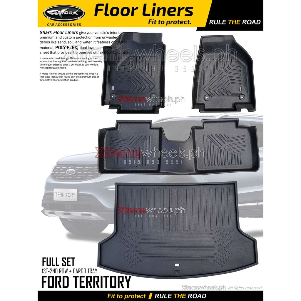 Ford Territory 2021-2023 Shark Floor Liner Deep Dish Matting ...