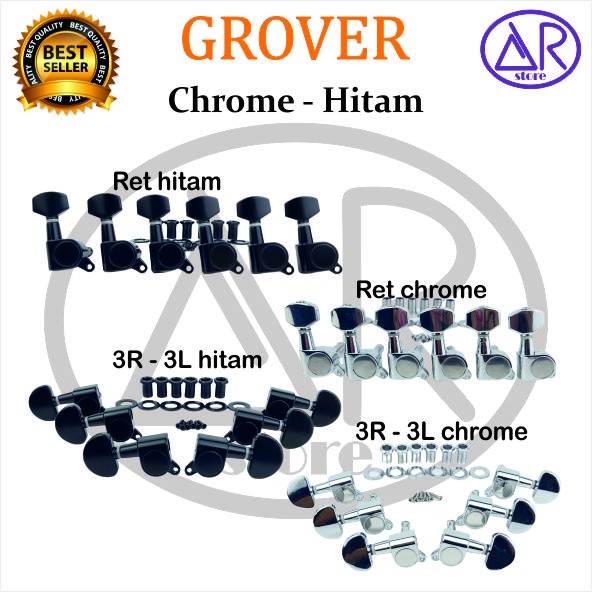 HITAM Grover drayer dryer puteran Guitar String tuning peg machine head ...