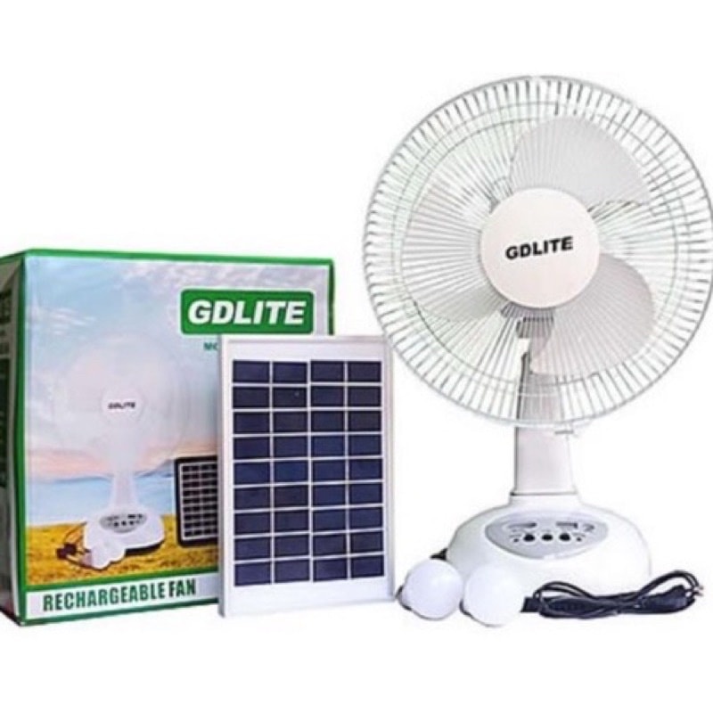 GDLITE Solar Recahrgeable Electric Fan 8019 | Shopee Philippines