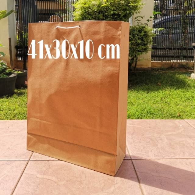 Large plain paper bag 41x30x10 cm | Shopee Philippines