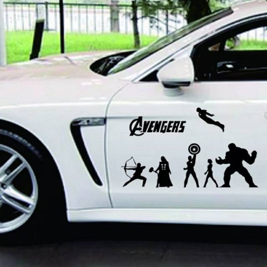 CAR DOOR MARVEL STICKER CUTTING AVENGERS WAR TEAM CAR STICKER | Shopee ...