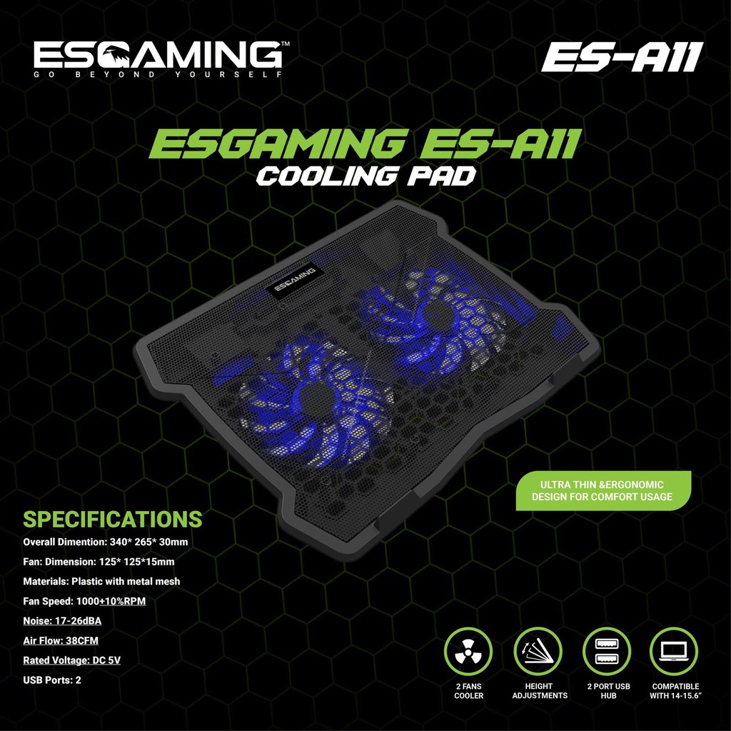 ESGAMING ES-A11 Laptop Cooling Pad | Shopee Philippines