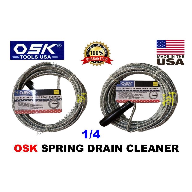 OSK AUGER FLEXIBLE SPRING DRAIN CLEANER 1/4 SEWER ROD PANTANGGAL BARA ...