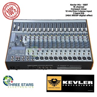 Kevler MIX-16BT Professional Mixer with 16 Channel 12 Mic / Line 2 Aux Mixer with 24 Bit 99 DSP ...