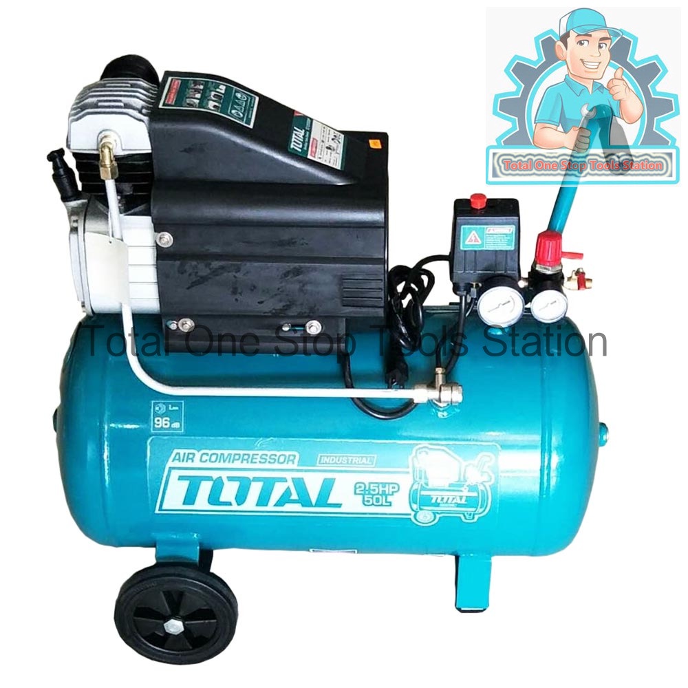 TOTAL Air Compressor 2.5Hp 50L Premium Industrial TOOLS TC125506P | Shopee Philippines