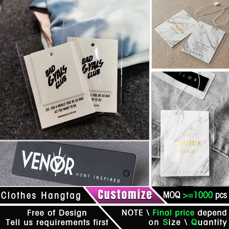 garment hangtag print clothing tag customize paper hangtag clothes care ...