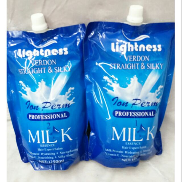 Lightness hair rebonding straightening verdon milk pouch 1&2 set 1250ml ...