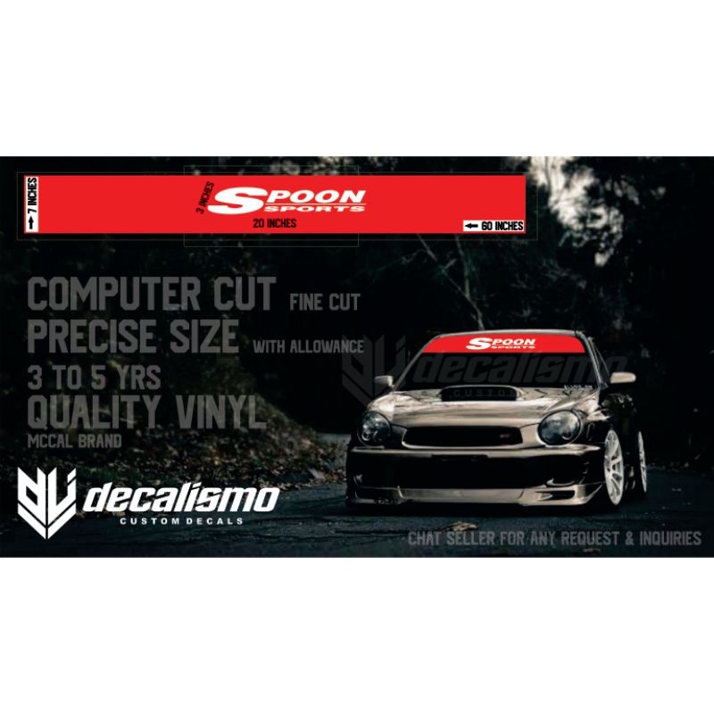 Spoon Sports Visor Decals | Shopee Philippines