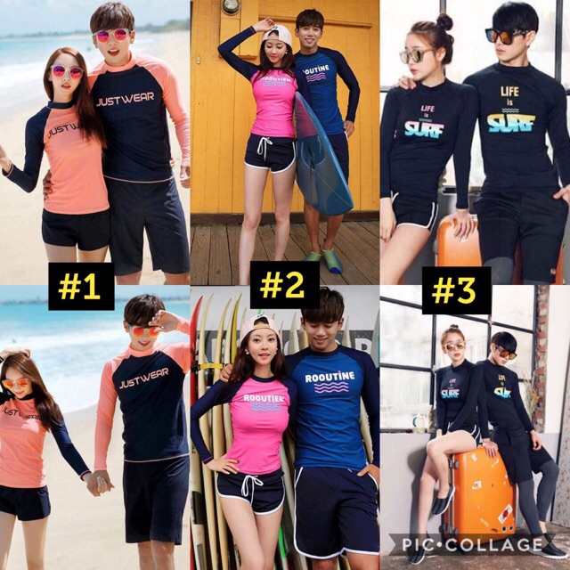 YC couple rushguard terno couple swimwear Rash guard COD Rashguard ...