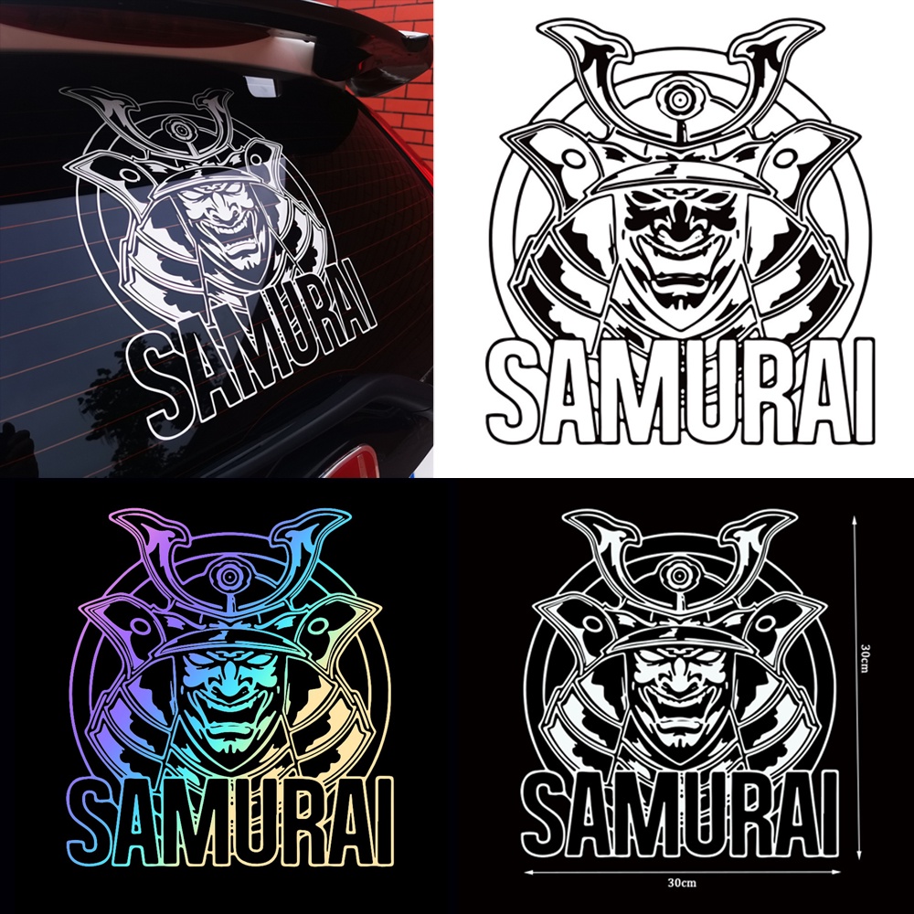 Reflective Japanese Samurai Car Stickers Rear windshield Scratches ...