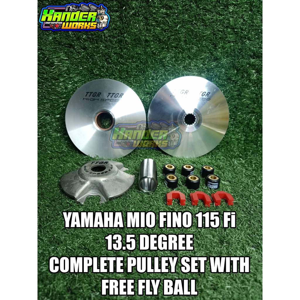 YAMAHA MIO FINO fi 115 13.5 DEGREE COMPLETE PULLEY SET WITH FREE ...