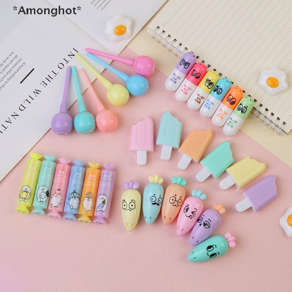 Amonghot> 6Pcs/Lot Cute Cartoon Cat Highlighters School Office ...