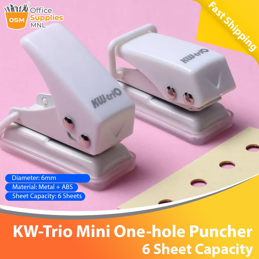 KW-TRIO 6mm Mini Hole Puncher Ticket Puncher Circle Metal Single Hand ...