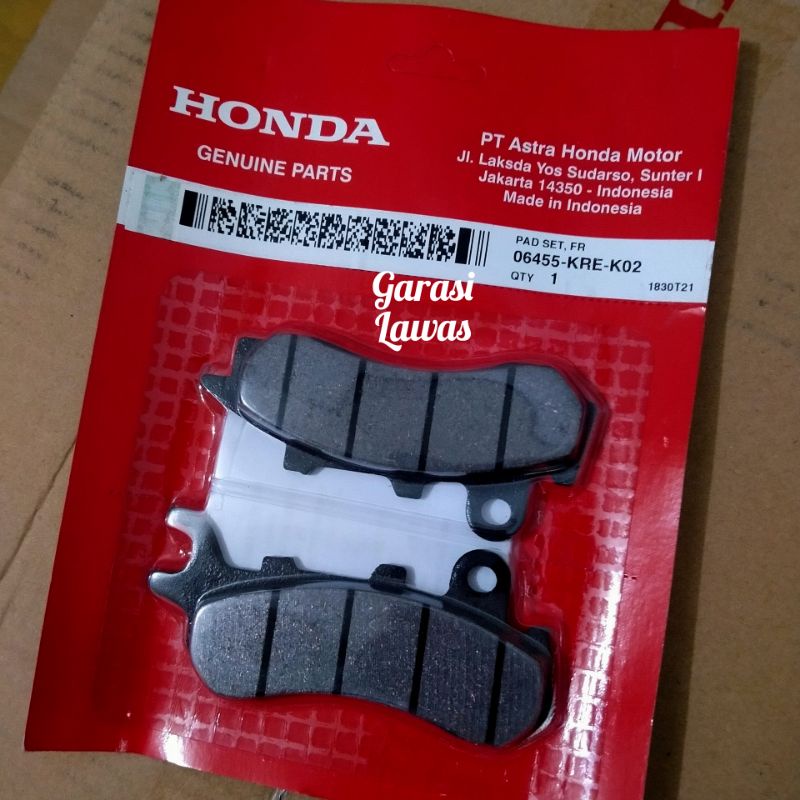 06455-kre-k02 original front Padset AHM Honda PCX 150 front brake pads ...