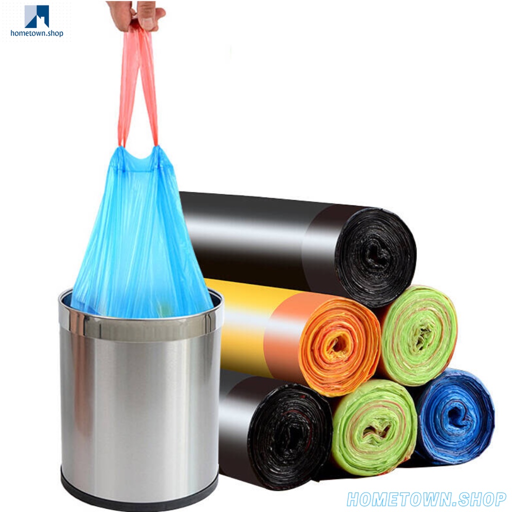 Automatic closing drawstring garbage bag thickened disposable large ...