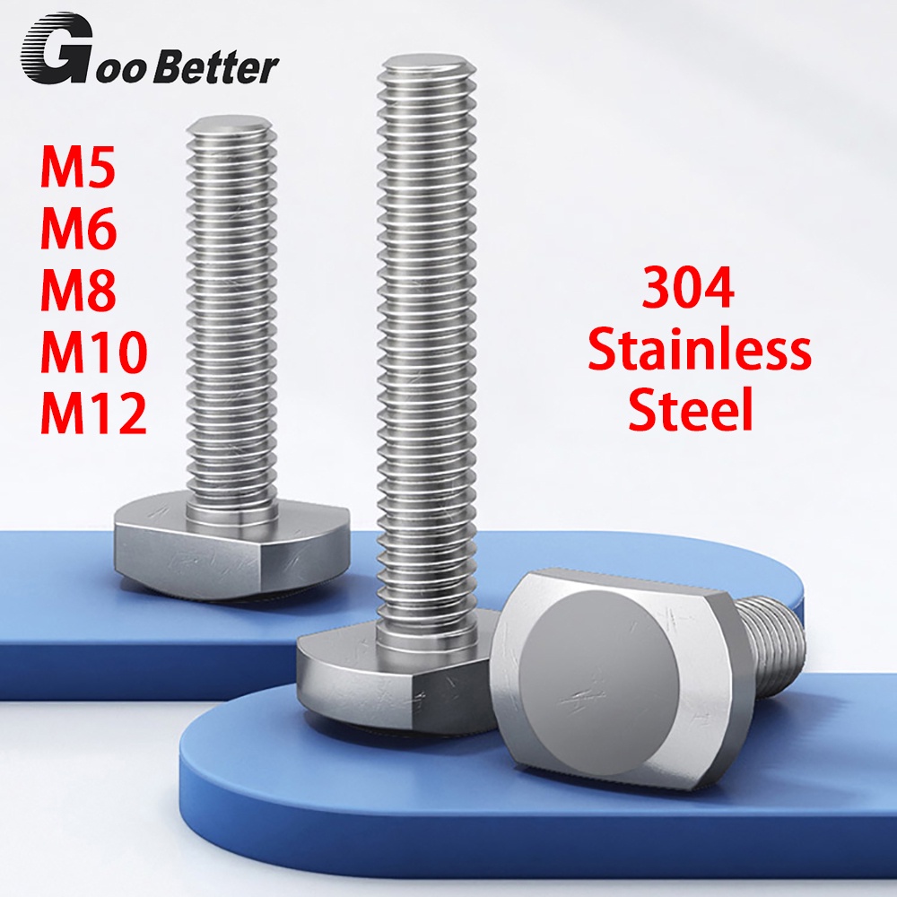 T Bolts T-Slot T Head Slot Bolt Hammer Head Screw M5 M6 M8 M10 M12 304 Stainless Steel | Shopee ...