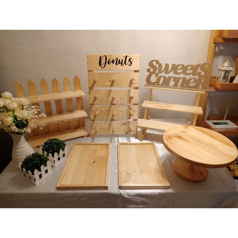 Rustic Wooden Sweet Corner/Dessert/Candy Buffet Set/PineWood/Aesthetic ...