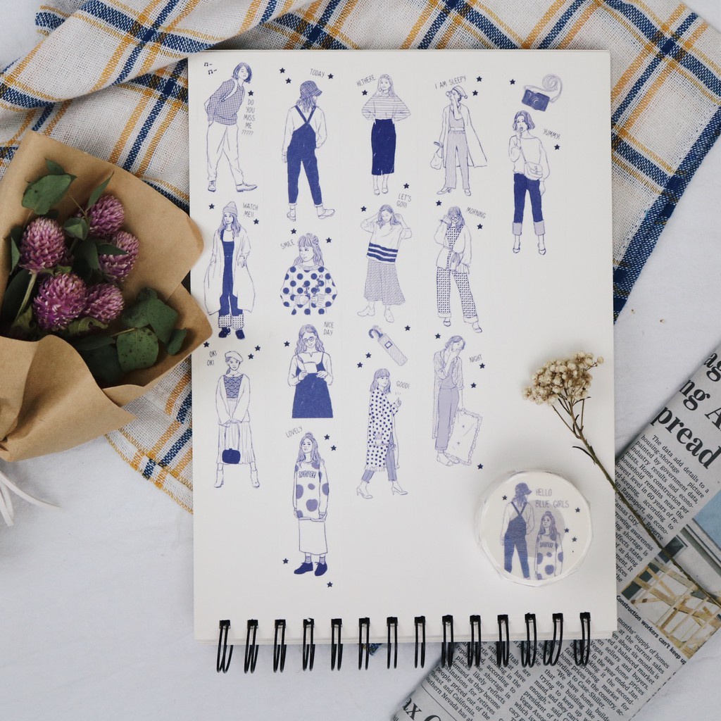 [SAMPLER] Bon Bon Stickers - Hello Blue Girls (with release paper ...
