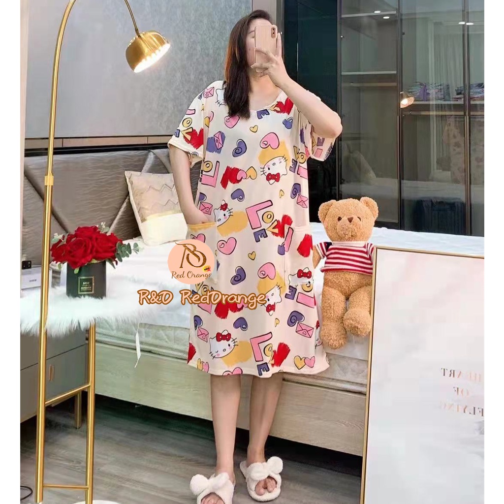 R&O #DS2 Korean daster dresses double pocket Plus Size sleepwear ...