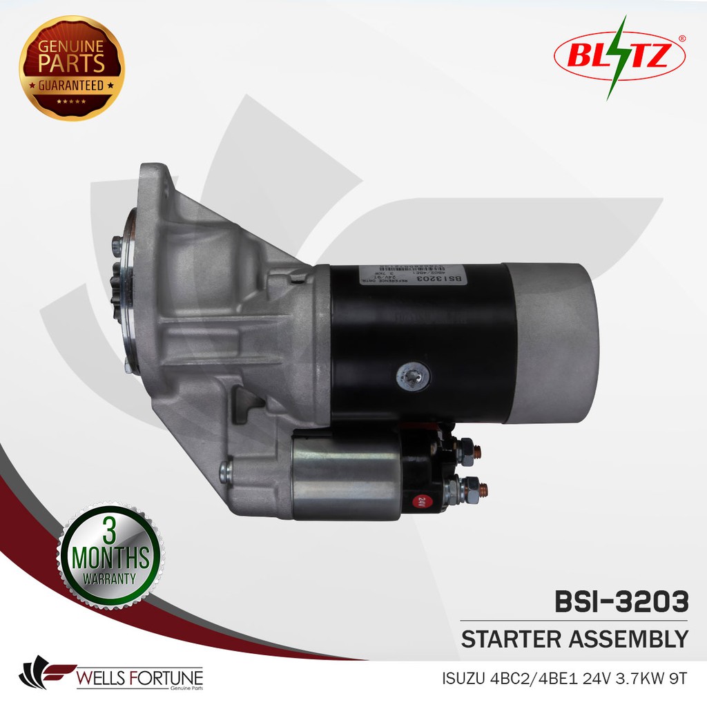 ISUZU 4BC2 4BE1 24V 9T 3.7KW BLITZ STARTER ASSEMBLY (1 PC) | Shopee ...