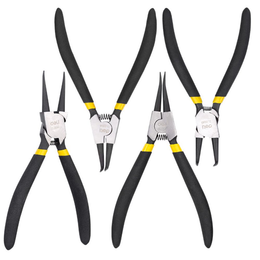 Deli 4Pcs/Set 7Inch Circlip Plier Set Multi-function Retaining Ring ...
