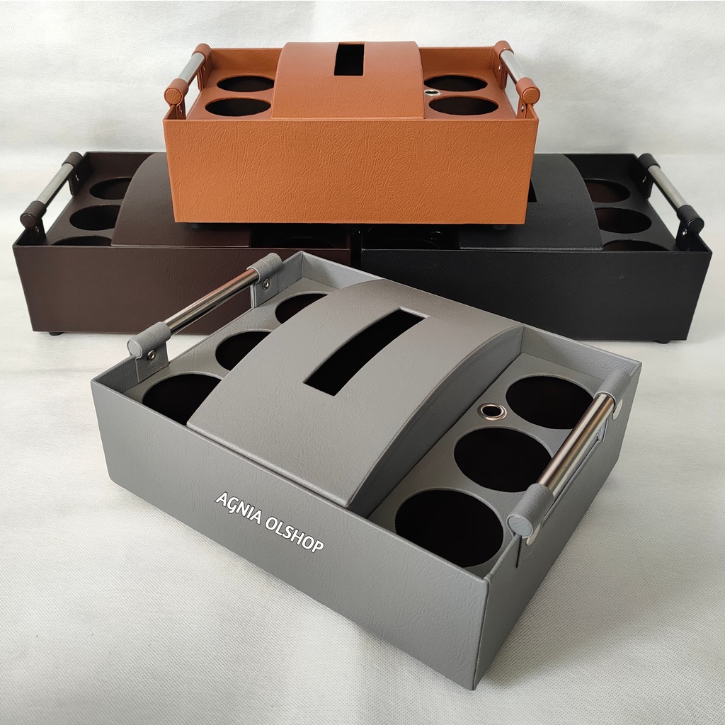 Aqua Tissue Container Mineral Water Glass Rack Contains 6 Cups ...