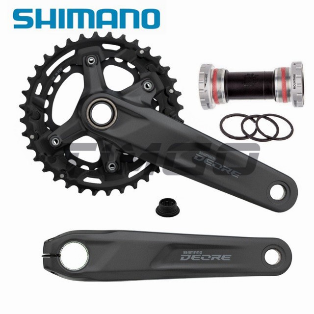 Shimano Deore FC-M4100-2 MTB Mountain Bike 2×10 Speed Crankset 36-26T 170mm 2-piece Chainring ...