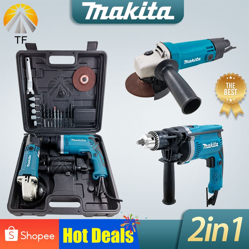 Makita Hammer drill and grinder Makita Grinders Set 2Pcs | Shopee ...