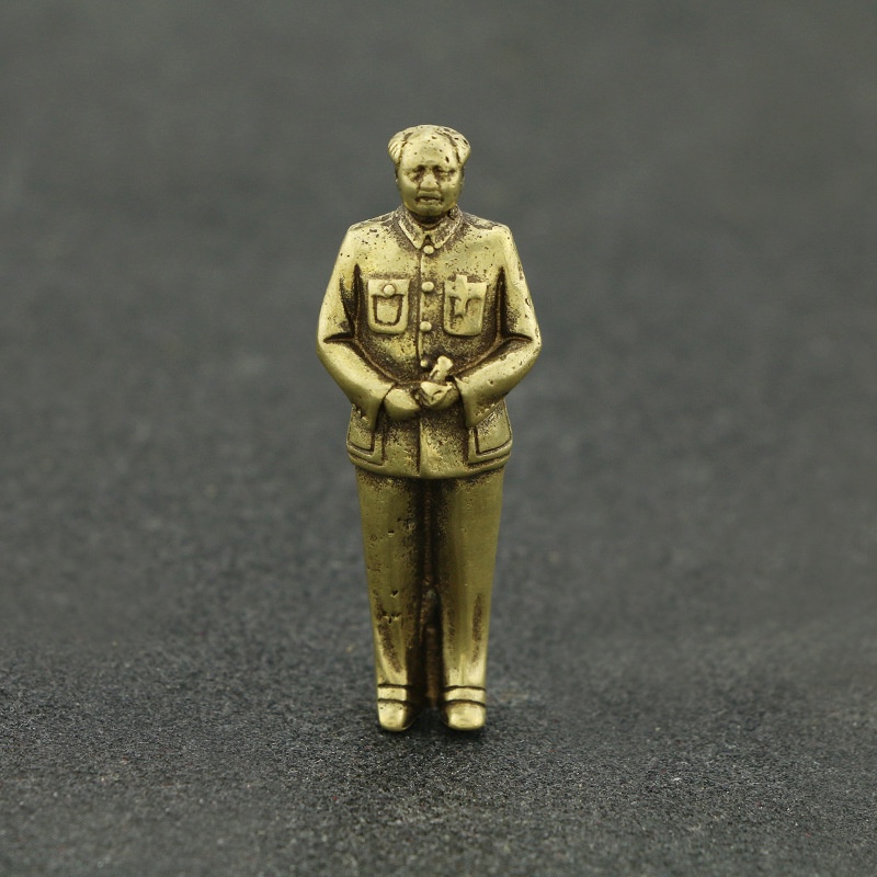 Yueying Solid pure copper bronze statue of chairman MAO mini place with ...