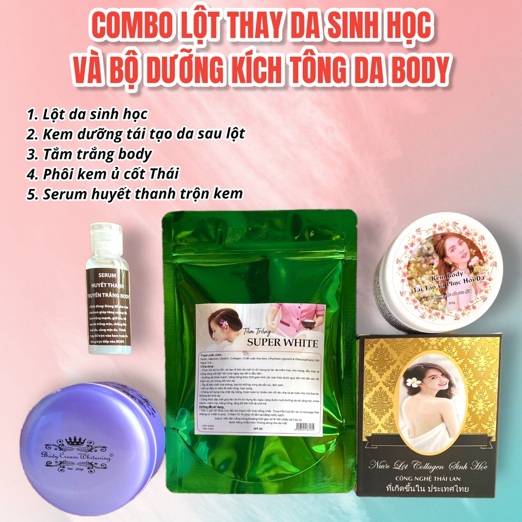 Body whitening set as shown (including Thai peeling water, body cream ...