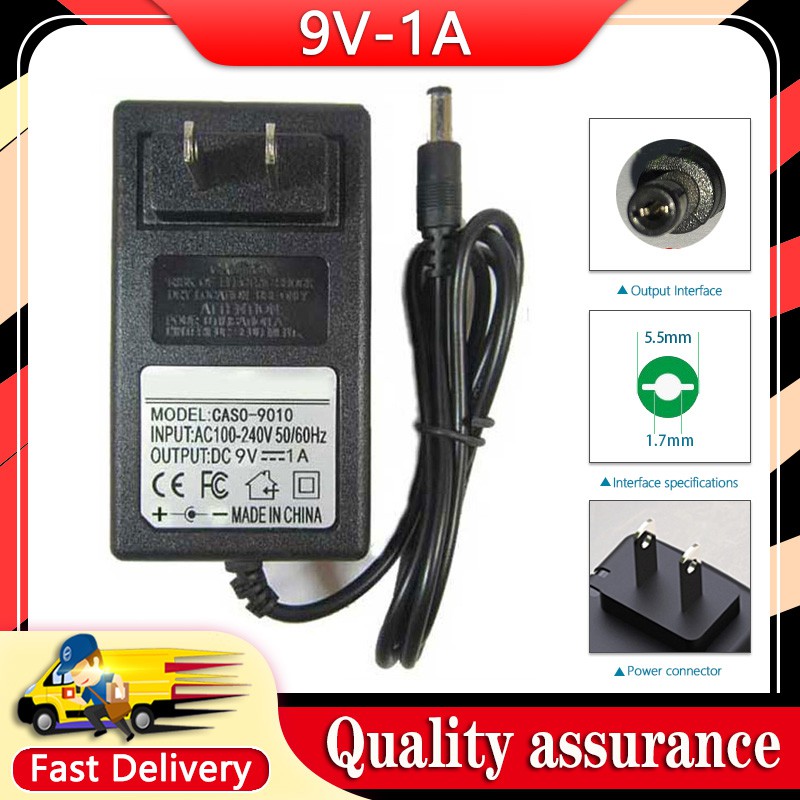 9V 1A 1000mA 5.5mm*1.7mm AC DC Adapter For CASIO CTK-495 CTK-496 CTK ...