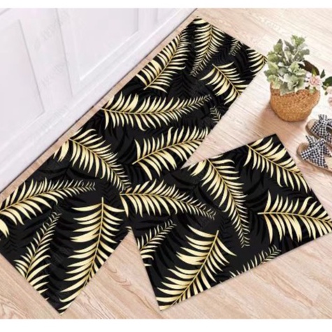 2 in 1 Long kitchen Floor mat Printed Anti-slip Home Kitchen Bathroom ...